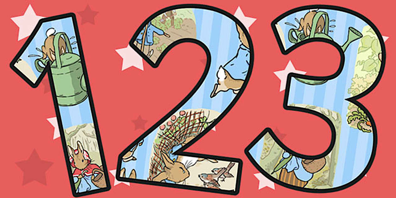 The Tale of Peter Rabbit Themed Display Numbers - Twinkl