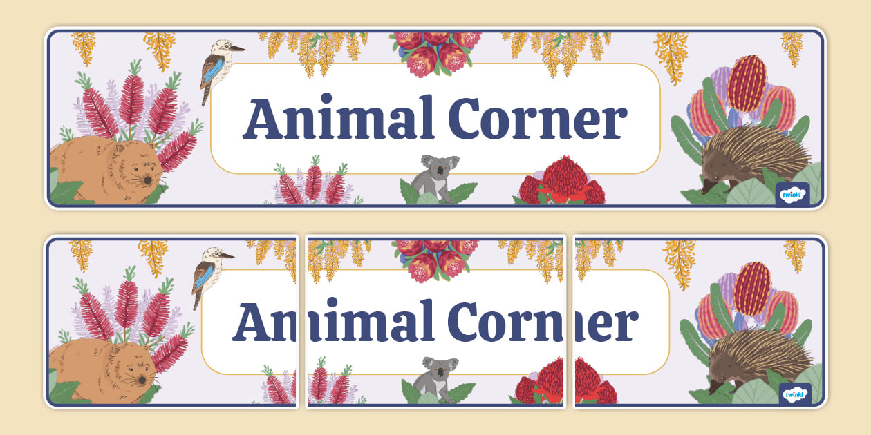 Australian Fauna and Flora Themed Animal Corner Display Banner