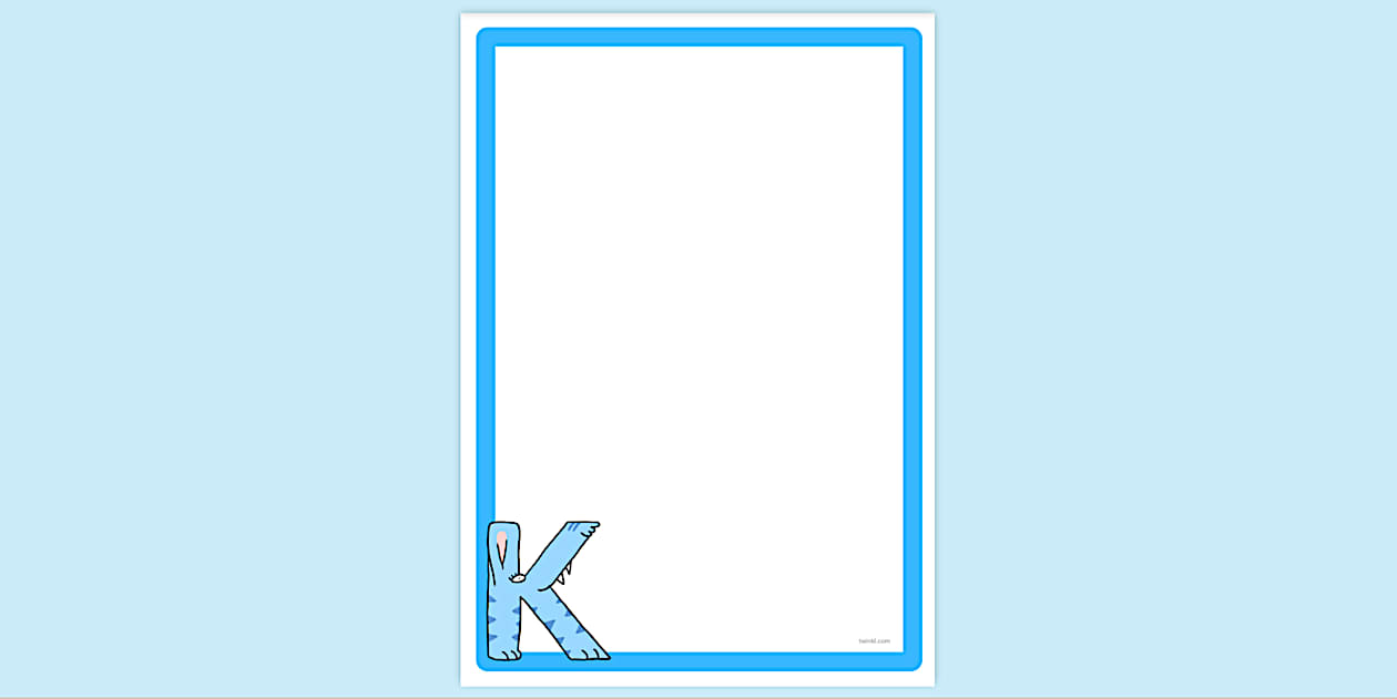 Simple Blank Letter K Page Border | Page Borders | Twinkl