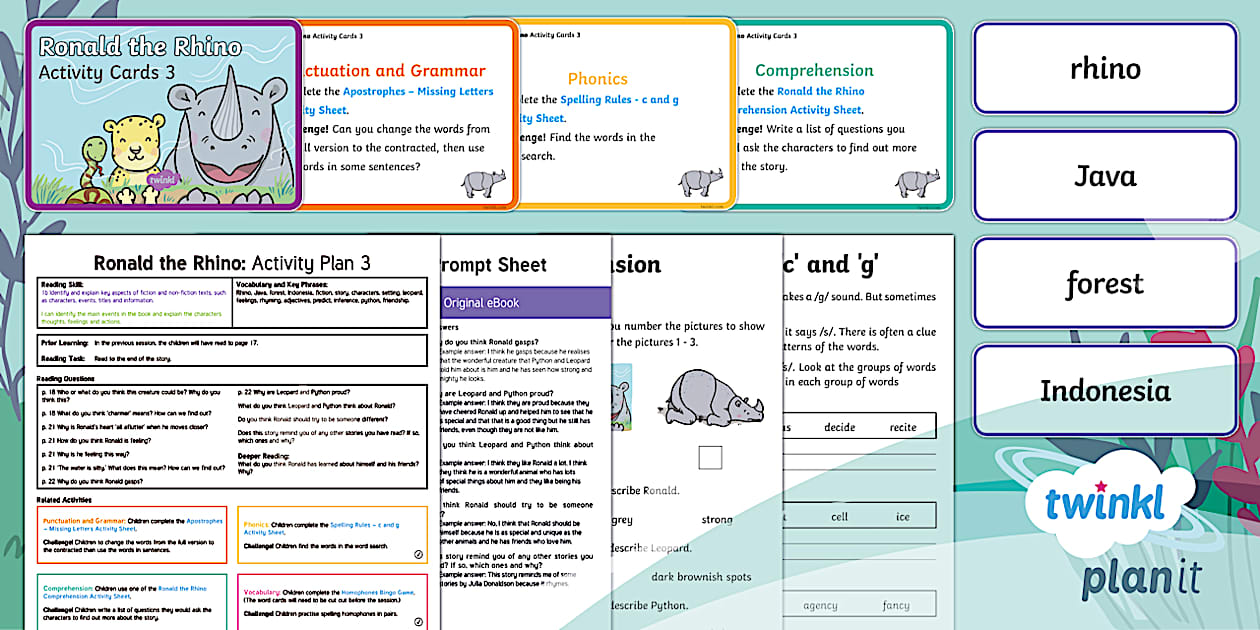 Ronald the Rhino Guided Reading 3 Y2 (teacher made) - Twinkl