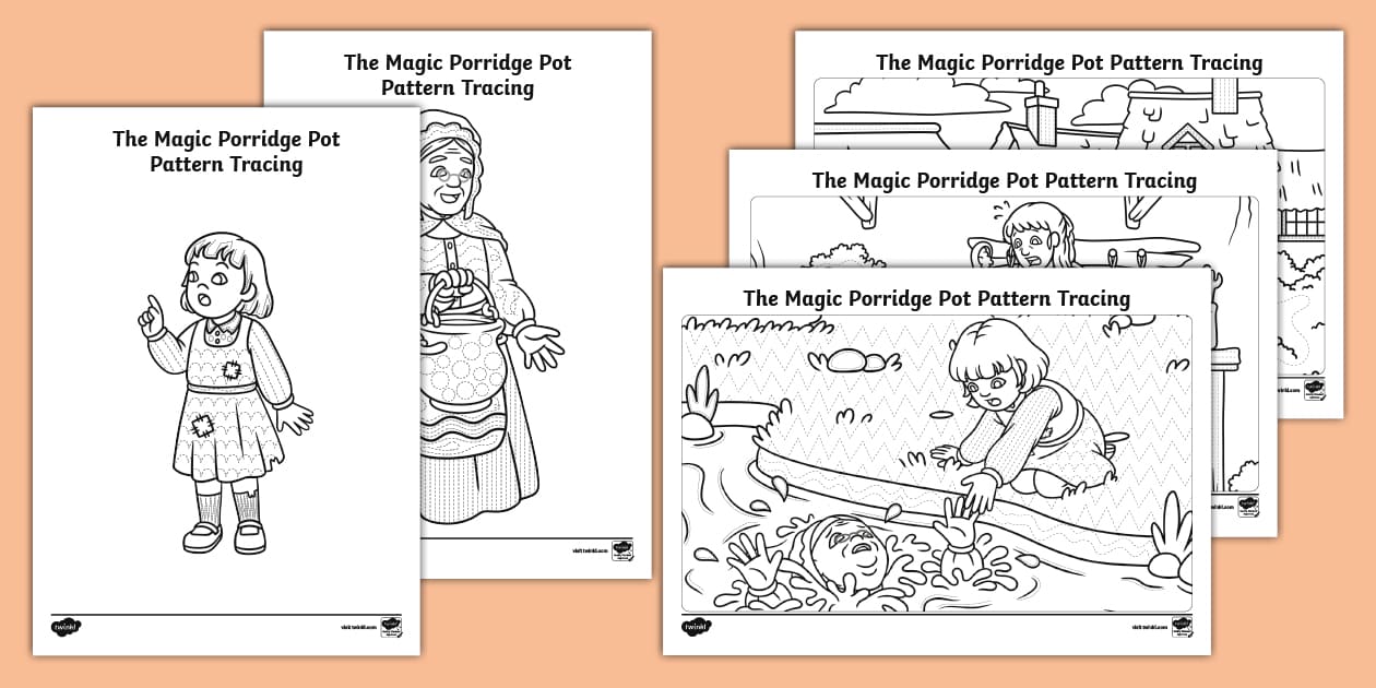 The Magic Porridge Pot Pattern Tracing Activity | Twinkl