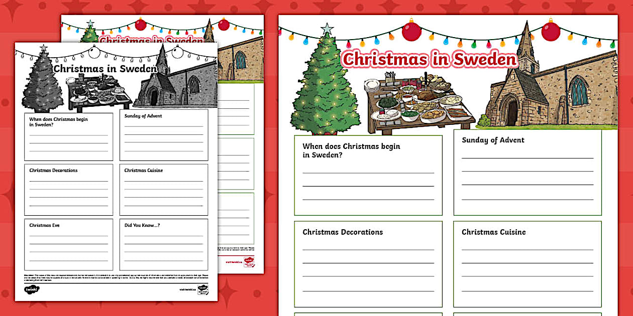 Christmas in Sweden Fact File template (teacher made)