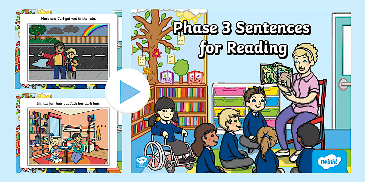 Phase 3 Sentences for Reading PowerPoint (Teacher-Made)