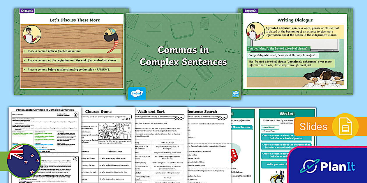 Phase 2 Writing: Punctuation: Commas in Complex Sentences