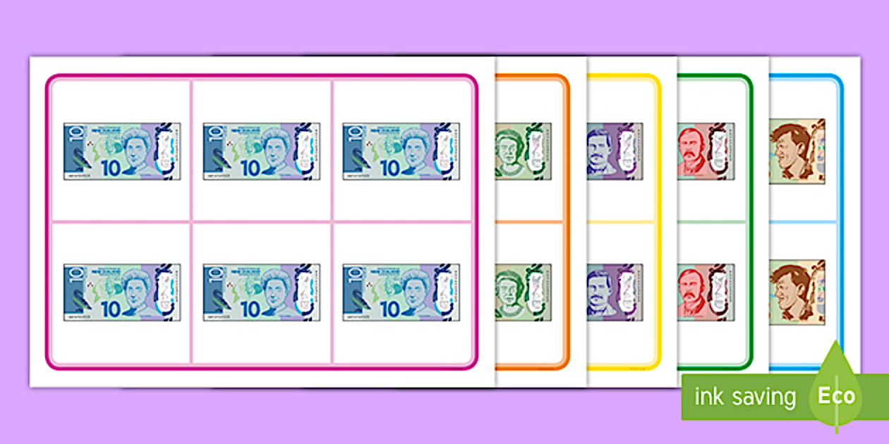 New Zealand Money (Notes) Matching Game (teacher made)