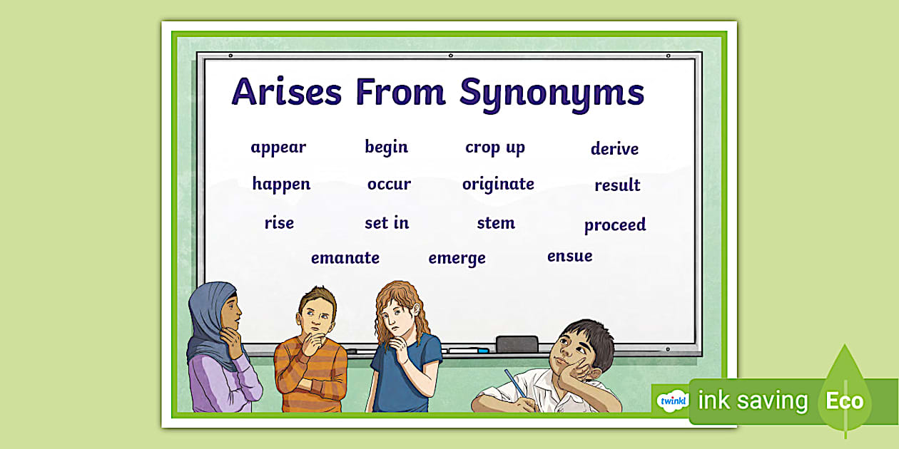 Arises From Synonyms Word Mat (teacher made) - Twinkl