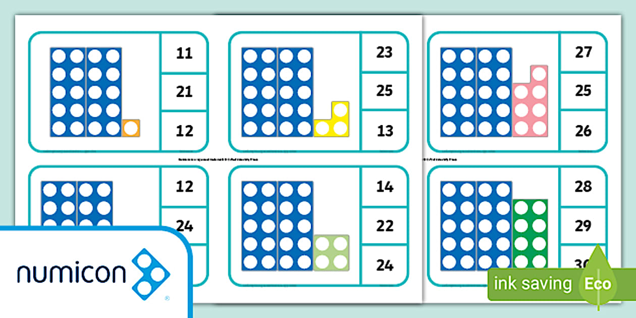 Numicon Shapes 21-30 Place Value Matching Game - Twinkl