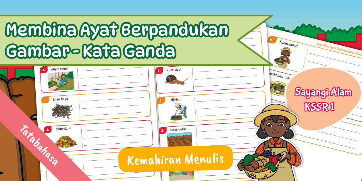 Membina Ayat Berpandukan Gambar - Kata Ganda