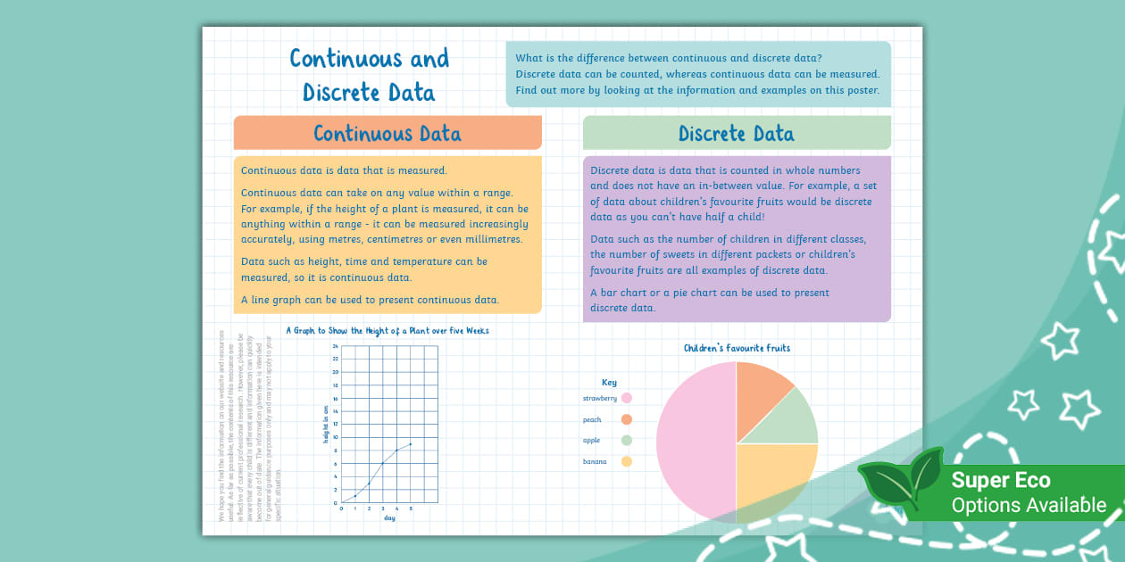 Statistics: Continuous and Discrete Data (teacher made)