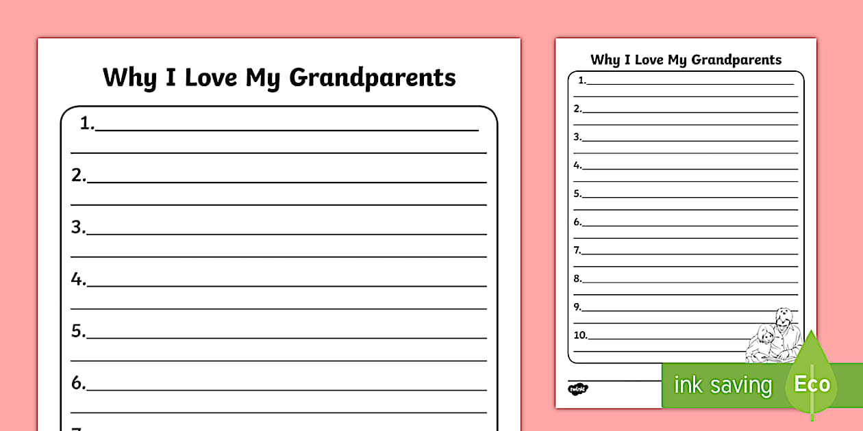 3-6 Why I love my grandparents Worksheet / Worksheet