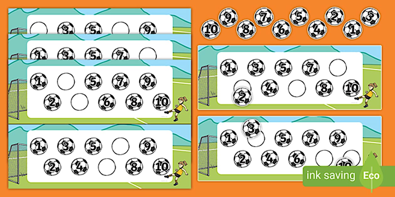 Missing Number Football Strip Number Line 0 10 - Twinkl