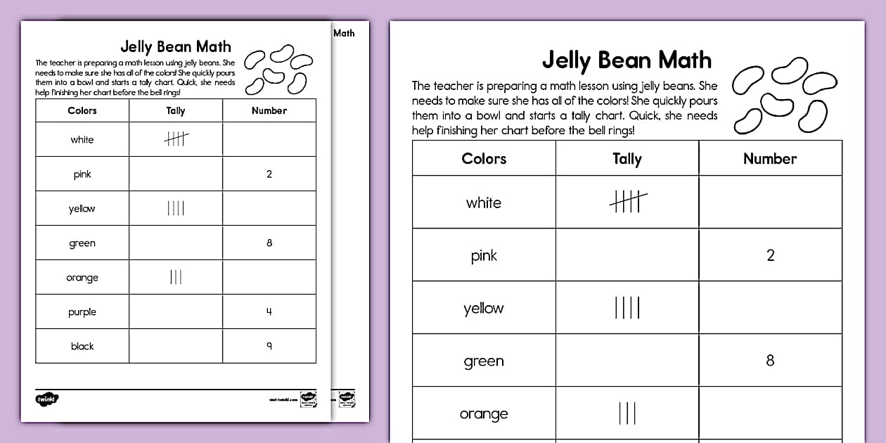 Second Grade Jelly Bean Math Activity (teacher made)