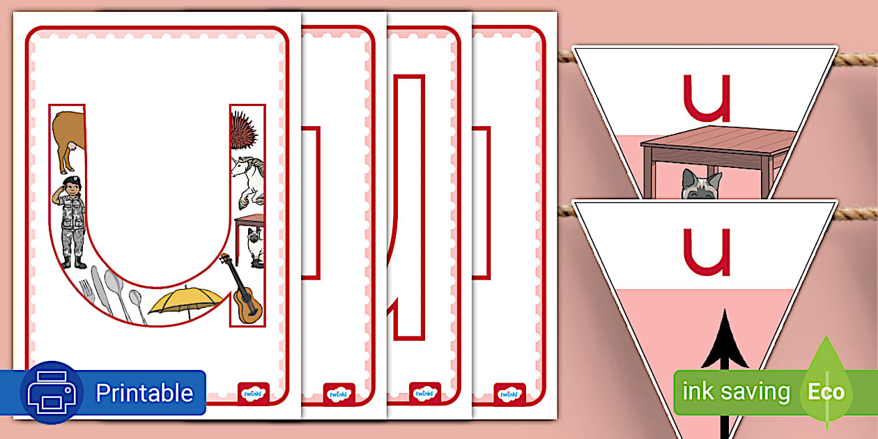 Gr. R Phonics Display Posters and Bunting: U Sound - Twinkl