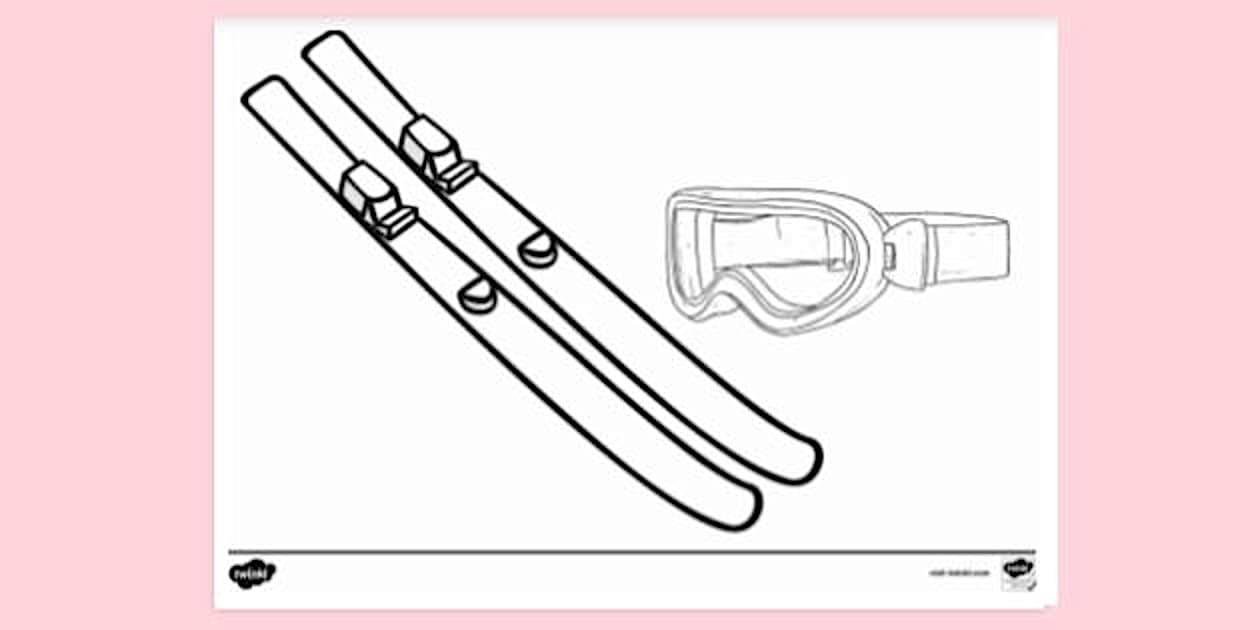 Ski Colouring Sheet | Colouring Sheets (teacher made)