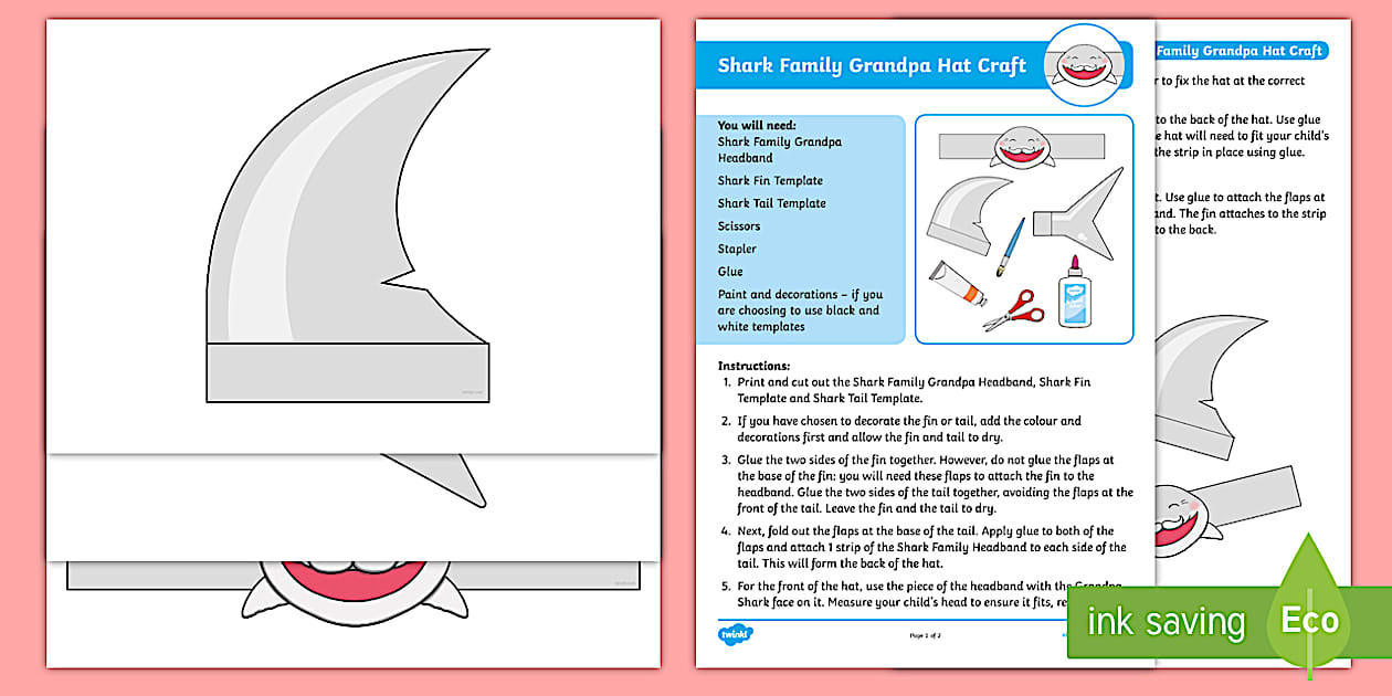 Shark Hat Craft Instructions | Shark Awareness Day - Twinkl