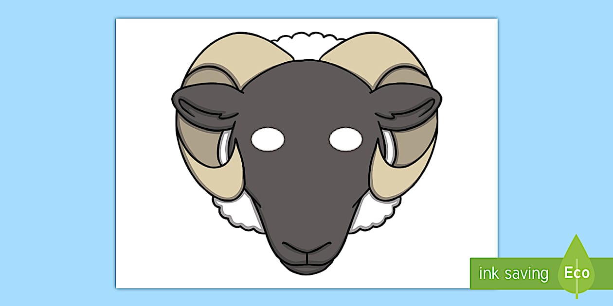 Sheep Mask (teacher made) - Twinkl