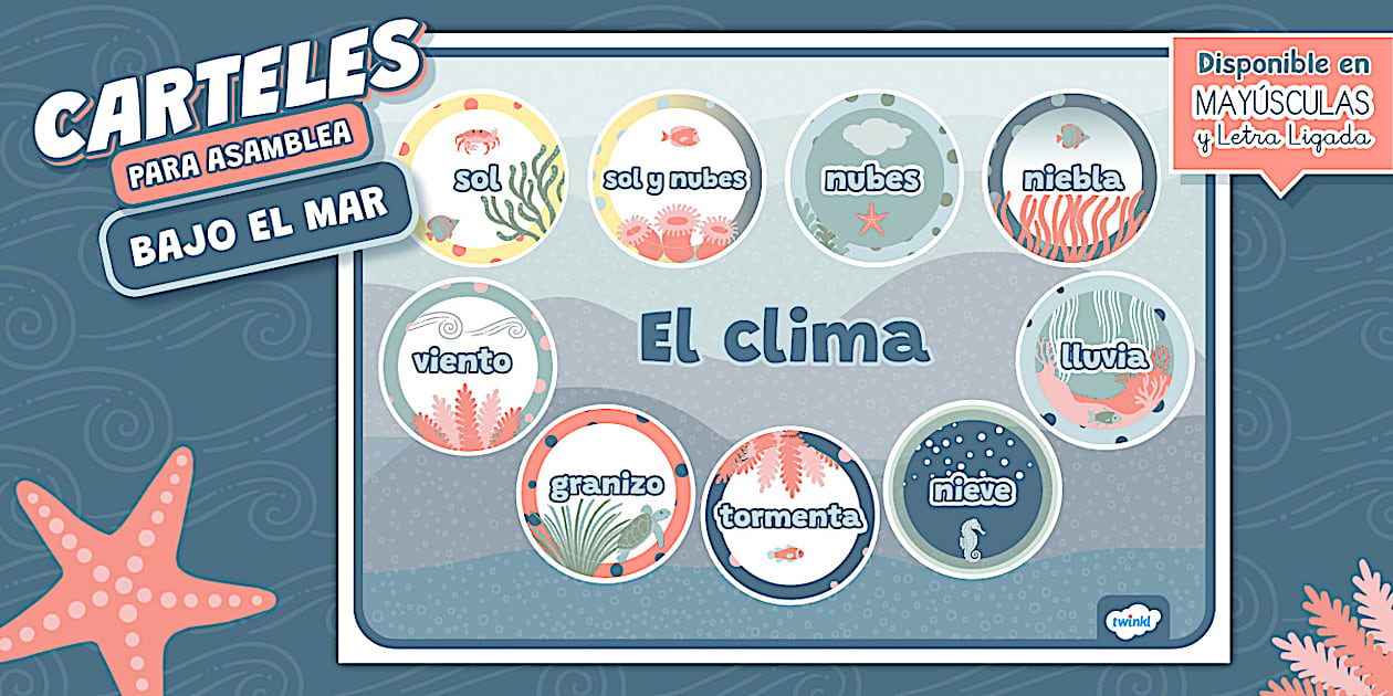 Carteles para asamblea: El clima - Bajo el mar - Twinkl