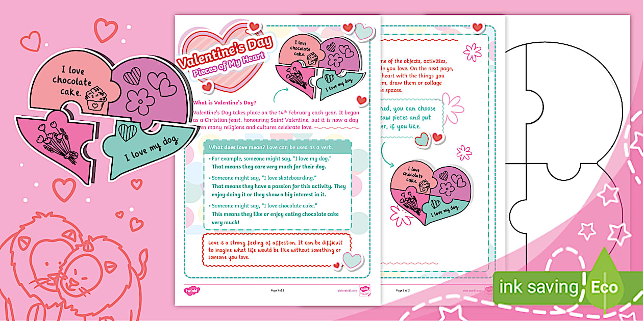 Valentine's Day: Pieces of My Heart (Ages 5 - 7) - Twinkl