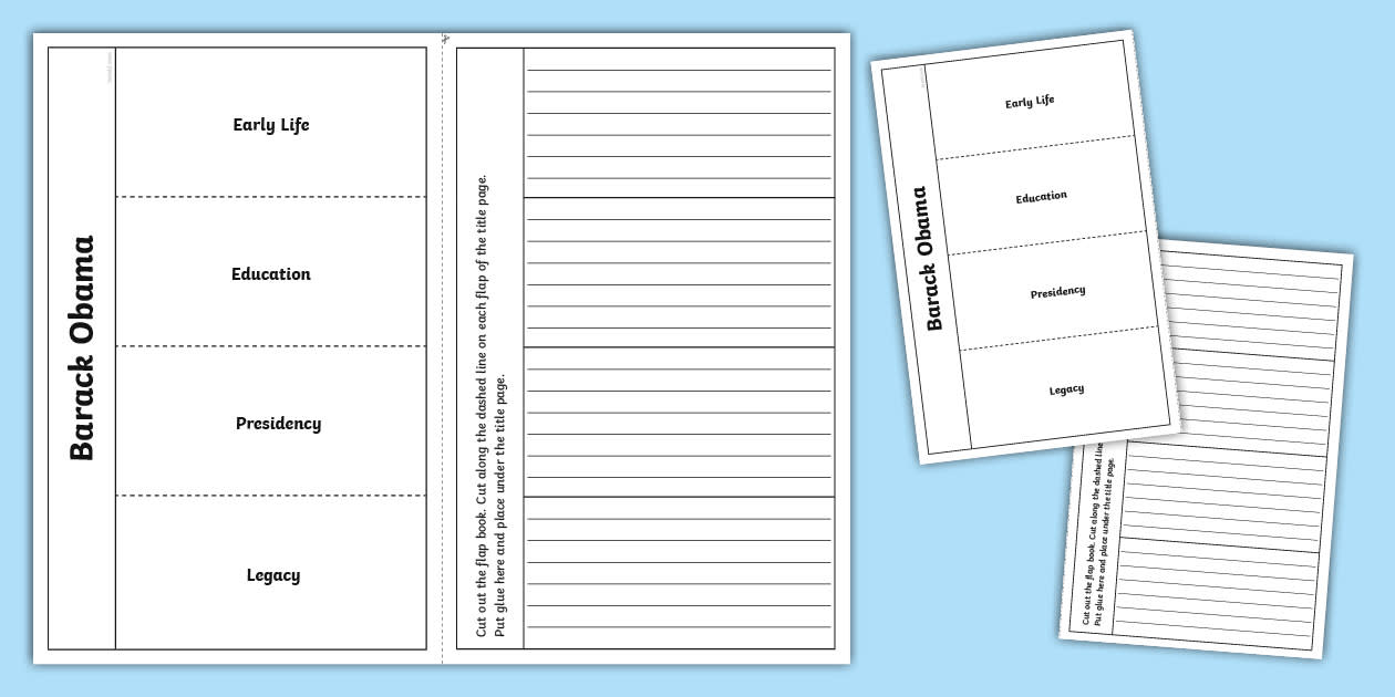 Barack Obama Flap Book for 3rd-5th Grade - Twinkl
