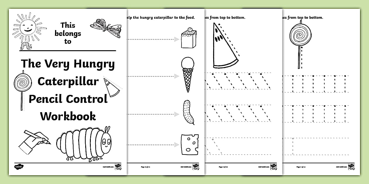 The Very Hungry Caterpillar Pencil Control Activity - Twinkl