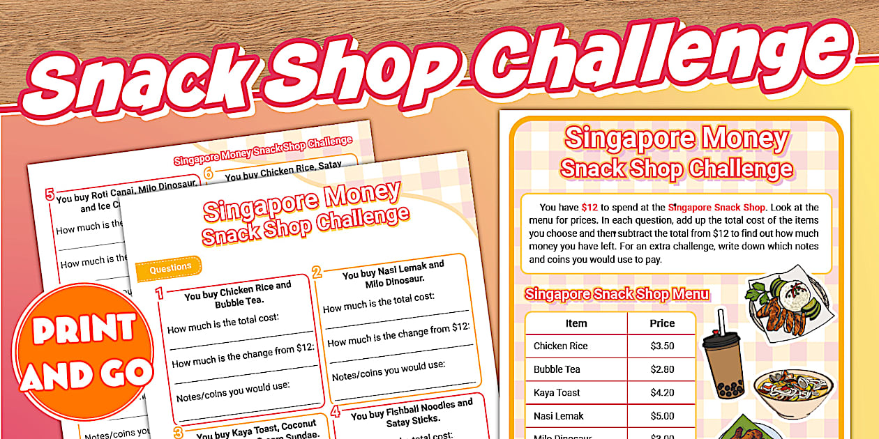 Singapore Money Snack Shop Challenge | Fun Role-Play Money Activity for ...