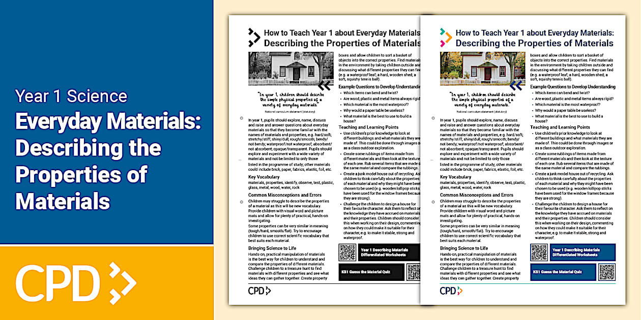 Everyday Materials in Year 1 - How to Teach Children to Describe the