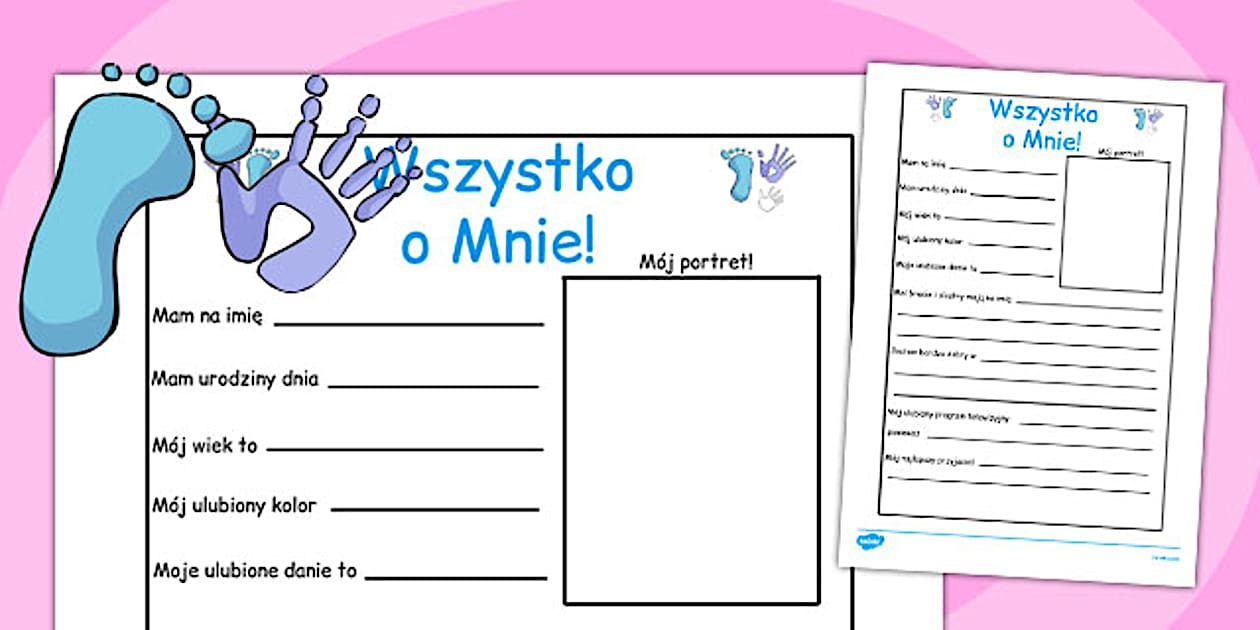 New Teacher All About Me Writing Frame Polish - Twinkl