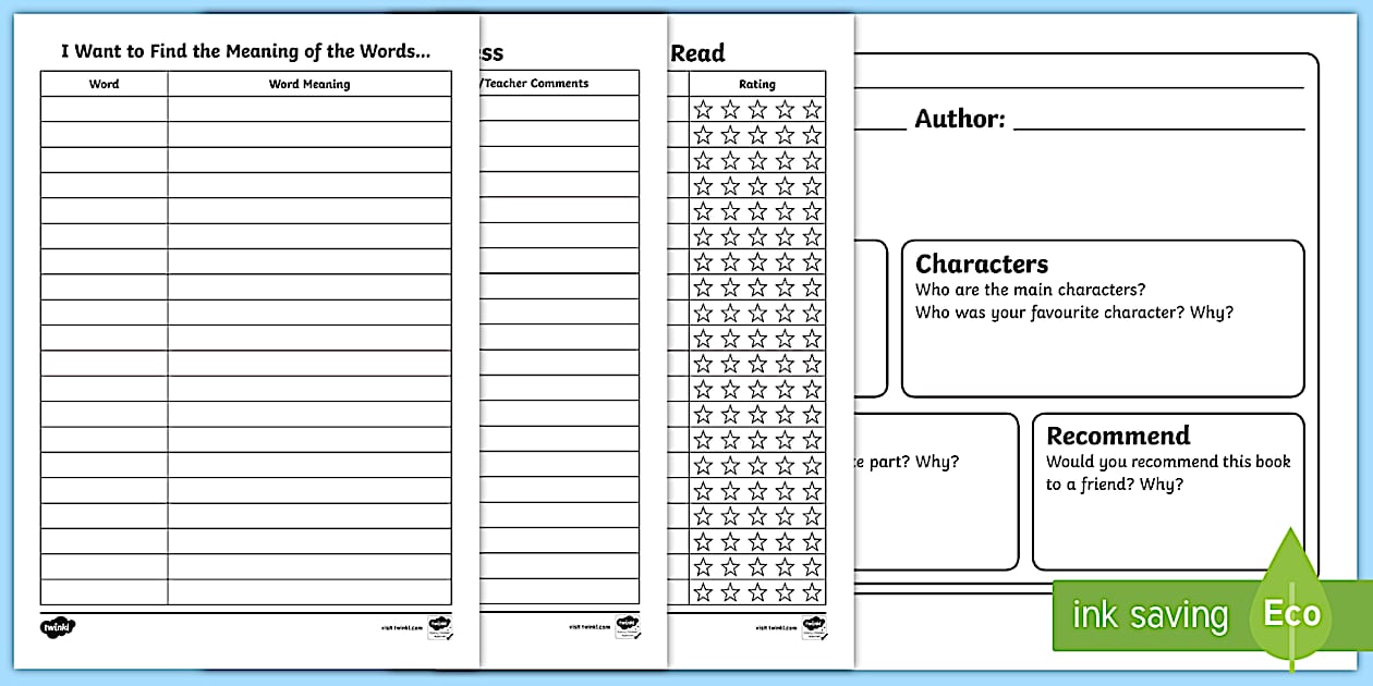 Editable Reading Record Pack (teacher made) - Twinkl
