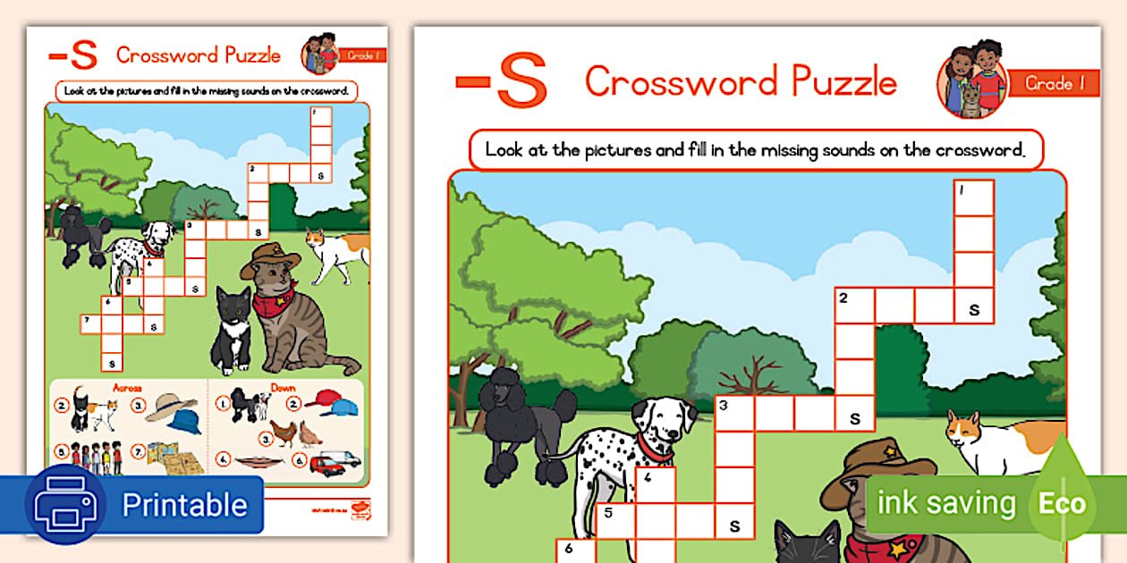 Grade 1 Crossword Puzzle -s