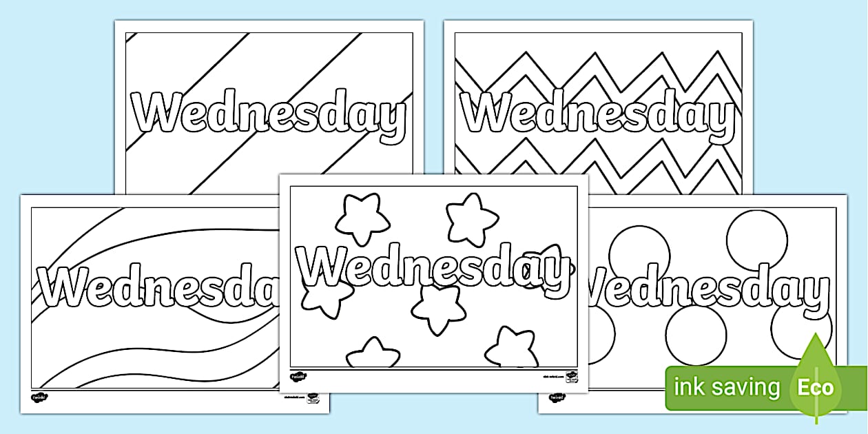 Wednesday Name Simple Colouring Activity (teacher made)