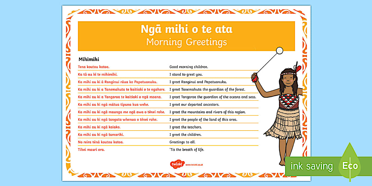 Basic Mihimihi Activity: English/Te Reo Māori - Twinkl