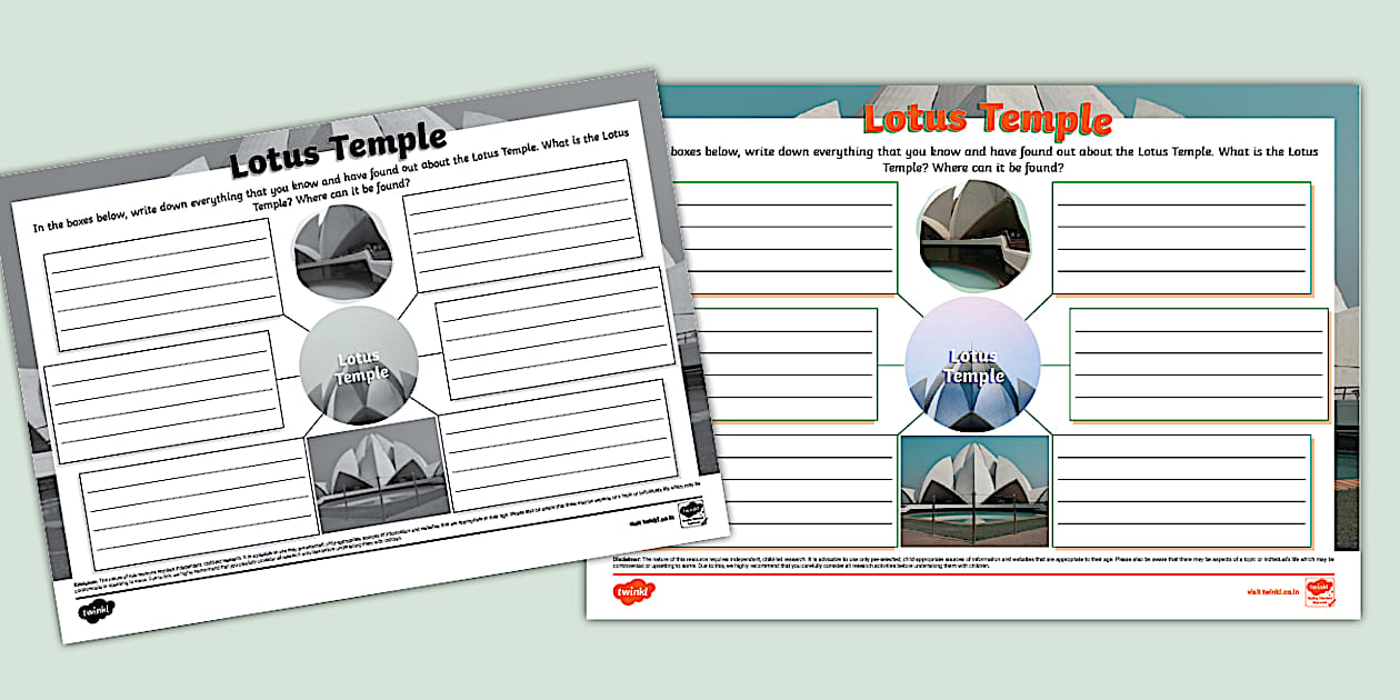 Lotus Temple Mind Map (teacher made) - Twinkl