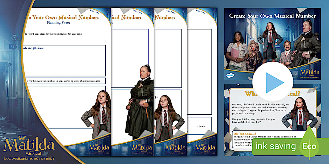 FREE! - 👉 Matilda The Musical Activity Pack | Create a Musical Number