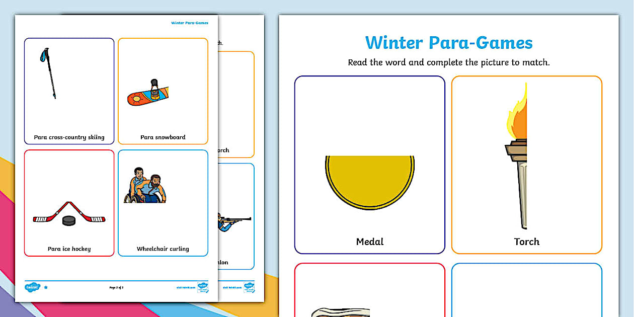 Winter Para-Games Read and Draw SEN Worksheet