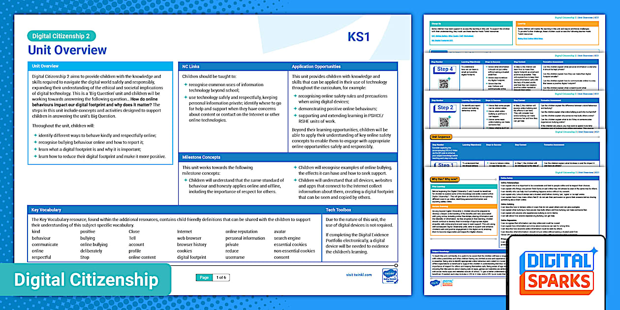 Digital Sparks: Digital Citizenship 2: Unit Overview