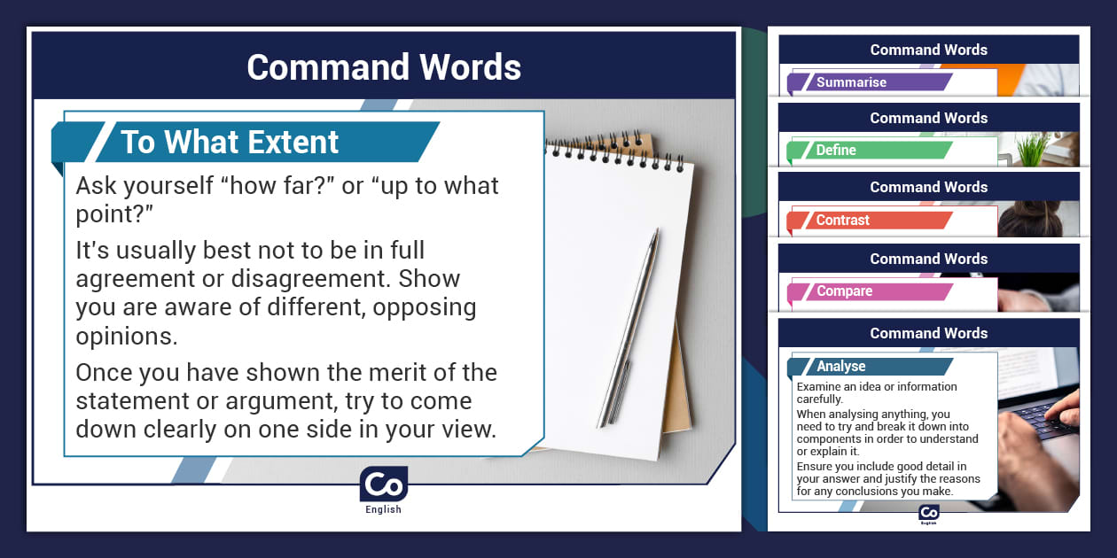 Command Words Poster Pack for Exam Preparation - Twinkl