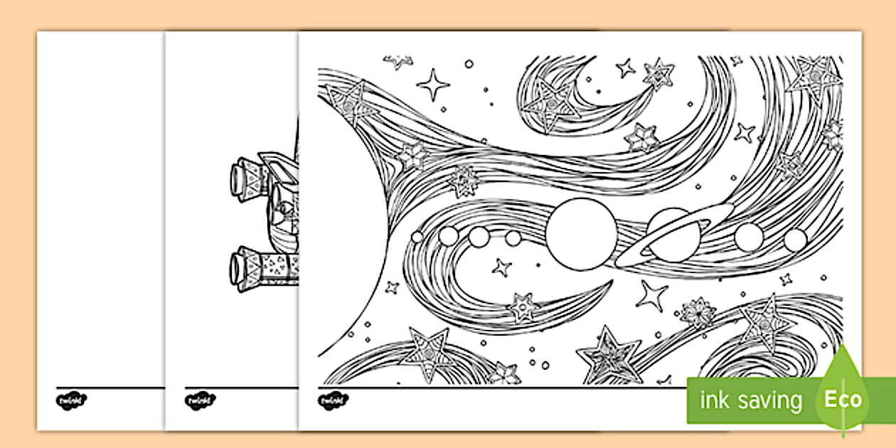 Space Mindfulness Colouring Pages