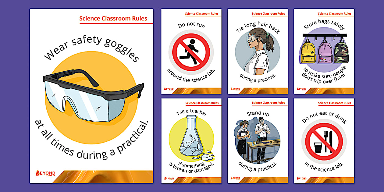 Science Classroom Rules Display Pack (teacher made) - Twinkl