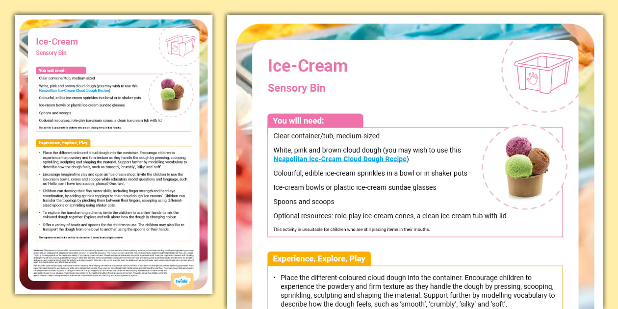 Ice-Cream Sensory Bin | Twinkl