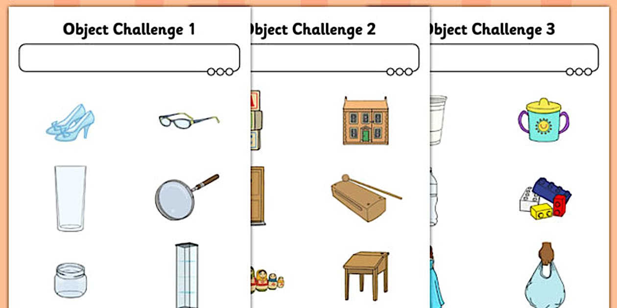 Editable Object Challenge Worksheet (teacher made) - Twinkl