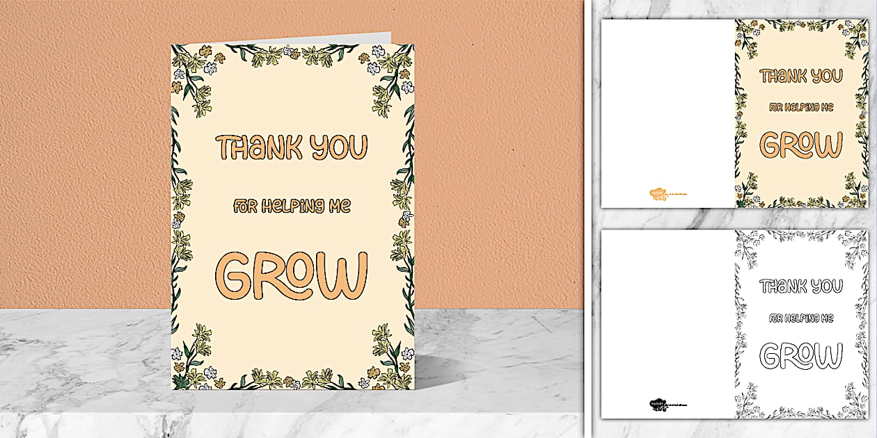 Thank You for Helping Me Grow Card | Twinkl Party - Twinkl