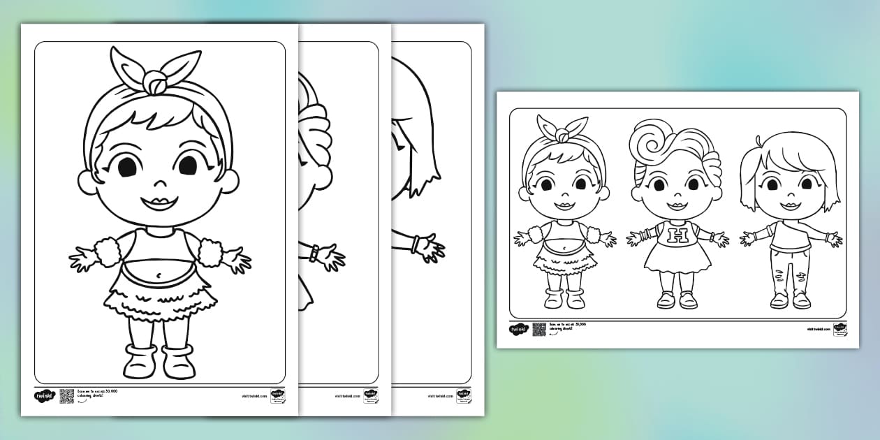 Dolls Colouring Pages (teacher made) - Twinkl