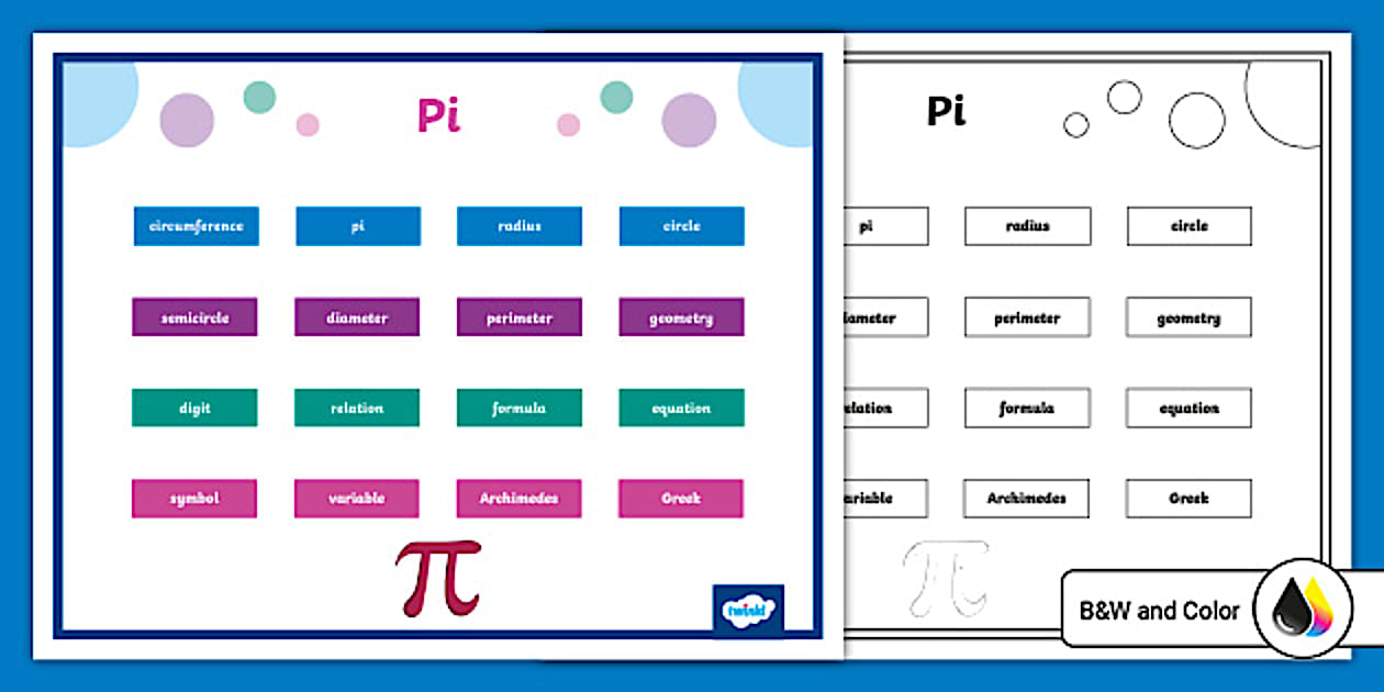 Pi Vocabulary Mat (teacher made) - Twinkl