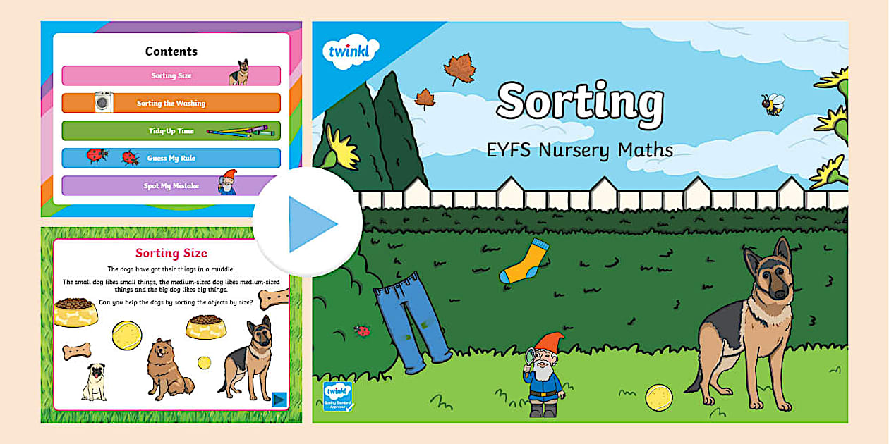 👉 EYFS Nursery Maths Carpet-Time PowerPoint: Sorting