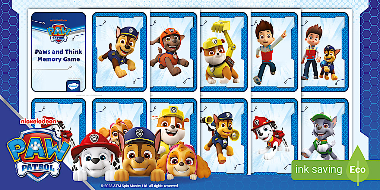 FREE! - PAW Patrol Memory Game | Paws and Think | Twinkl Partnership