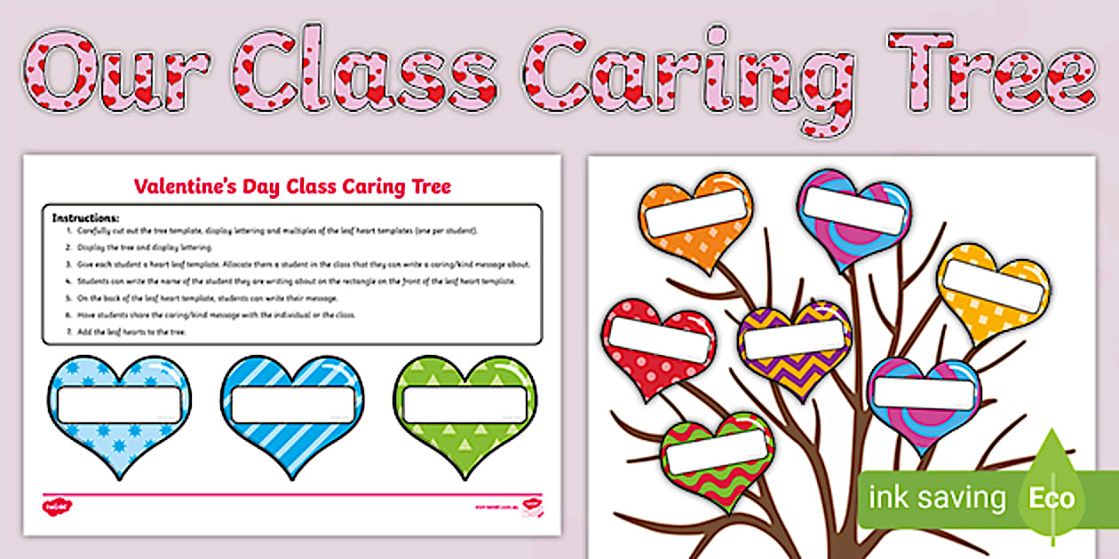 Editable Valentine's Day Class Caring Tree (teacher made)