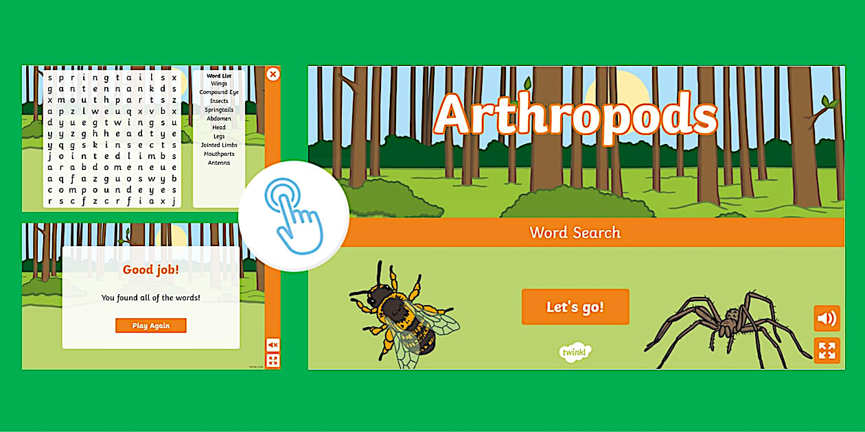 Interactive Arthropod Word Search| Interactive Word Search