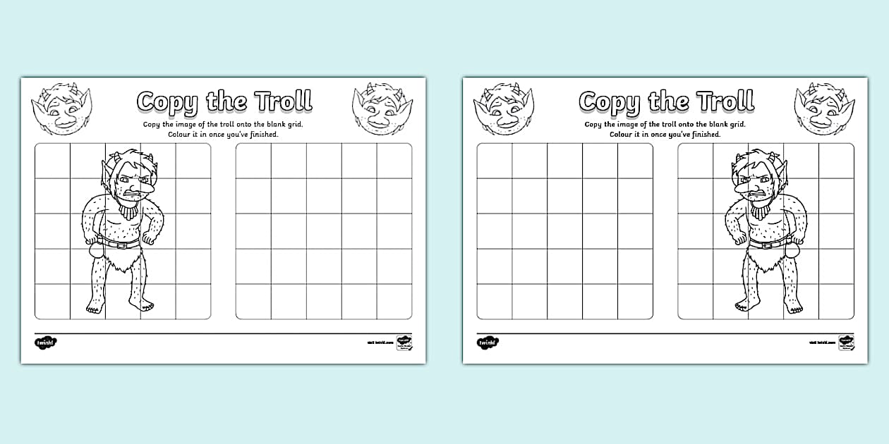 Copy the Troll Worksheet (teacher made) - Twinkl