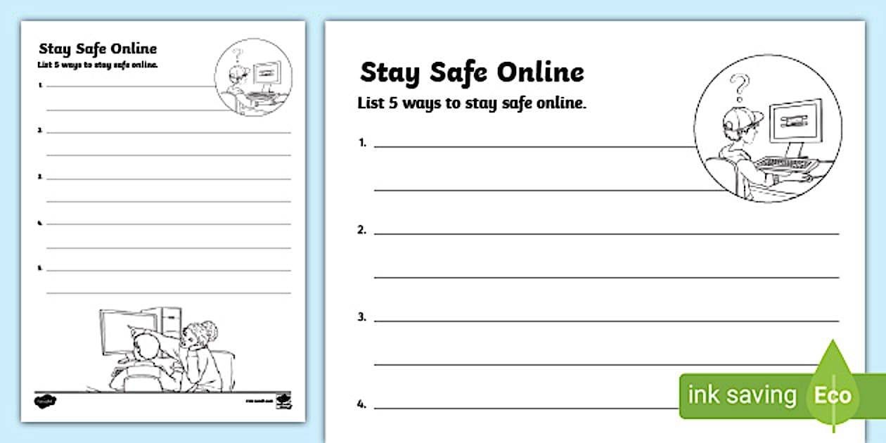 How to Stay Safe Online KS2 Worksheet / Worksheet - Twinkl
