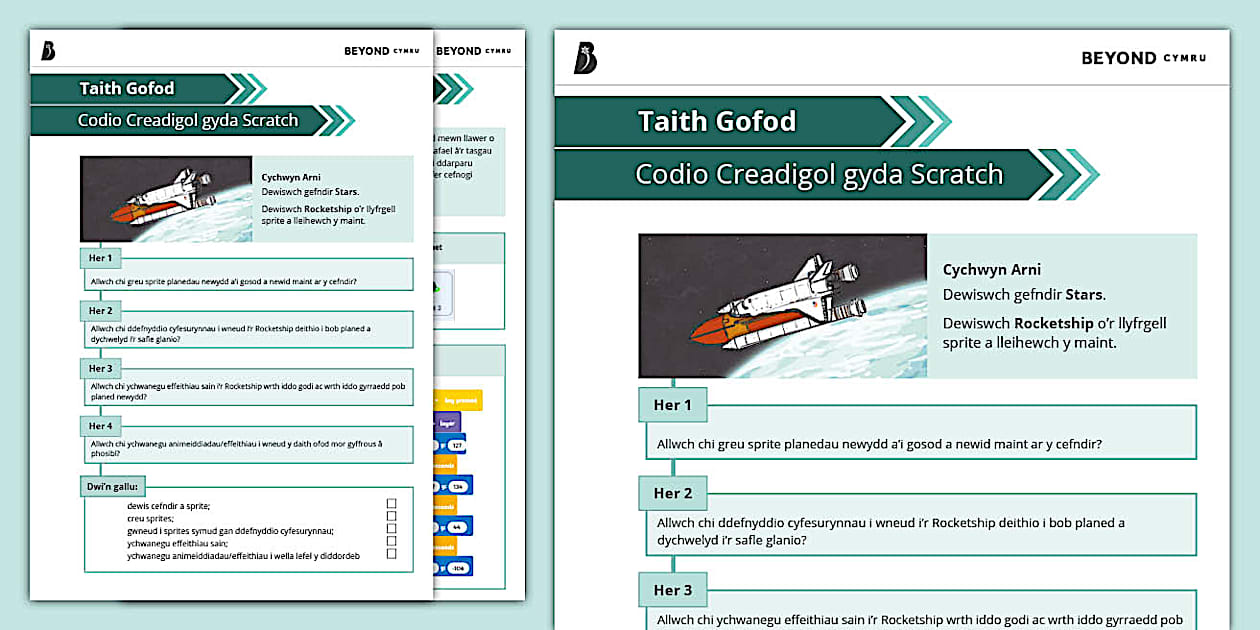 Gweithgaredd Taith Gofod Scratch (teacher made) - Twinkl